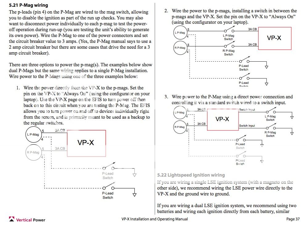 P-Mag and VP-X Wiring | Van's Air Force