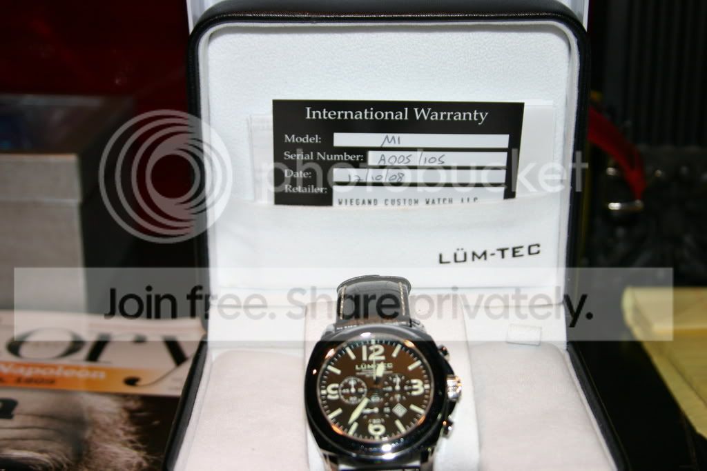 FS: Reduced- Limited Edition Lum-Tech M1 Chronograph. $200 shipped ...