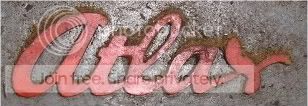 group order? laser cut Atlas cursive logo in orange plastic - Old ...